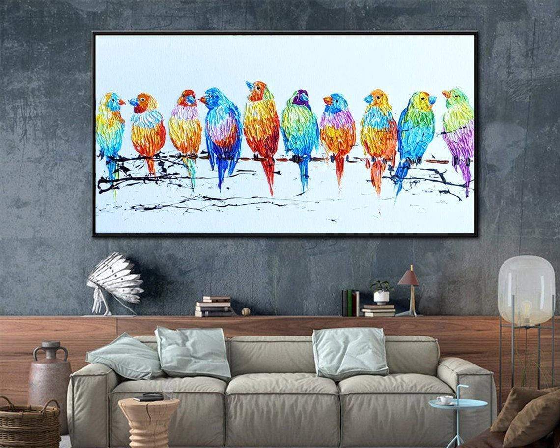 Large Abstract Budgie Painting Budgie Abstract Art Budgie Artwork ...