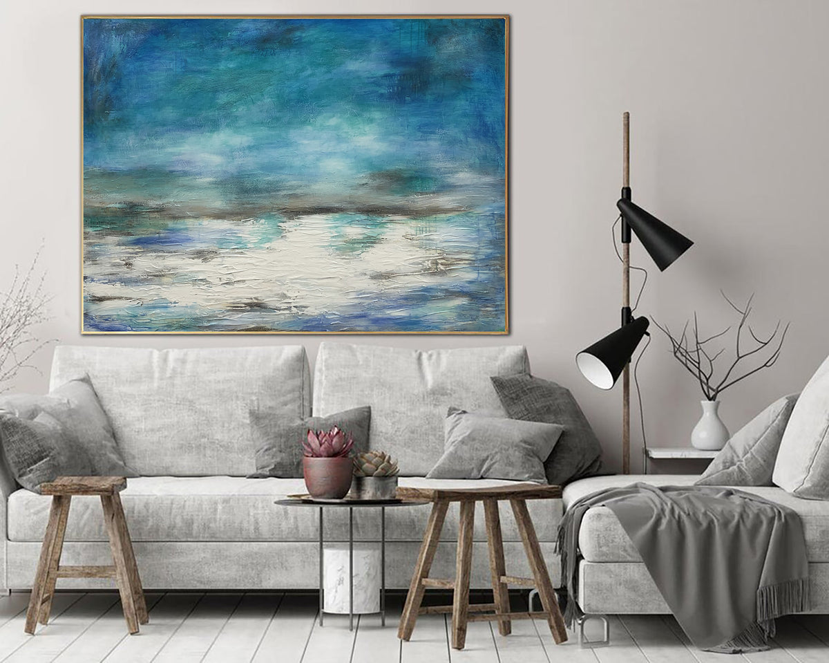 Large Abstract Seascape Painting on Canvas Oceanscape Wall Art Hand-Pa ...