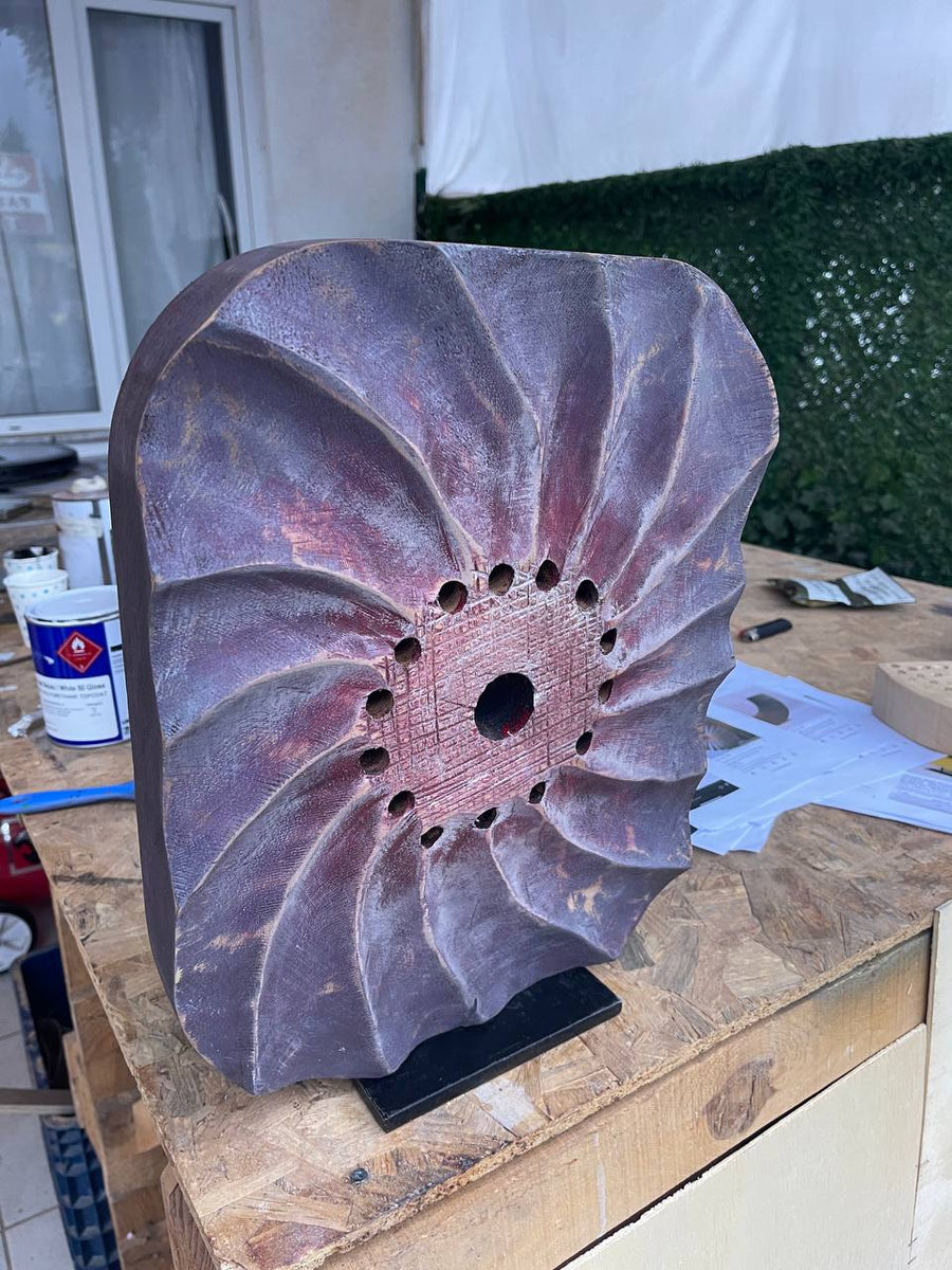 Original Violet Vortex Desktop Art Abstract Colored Wood Sculpture Rib ...